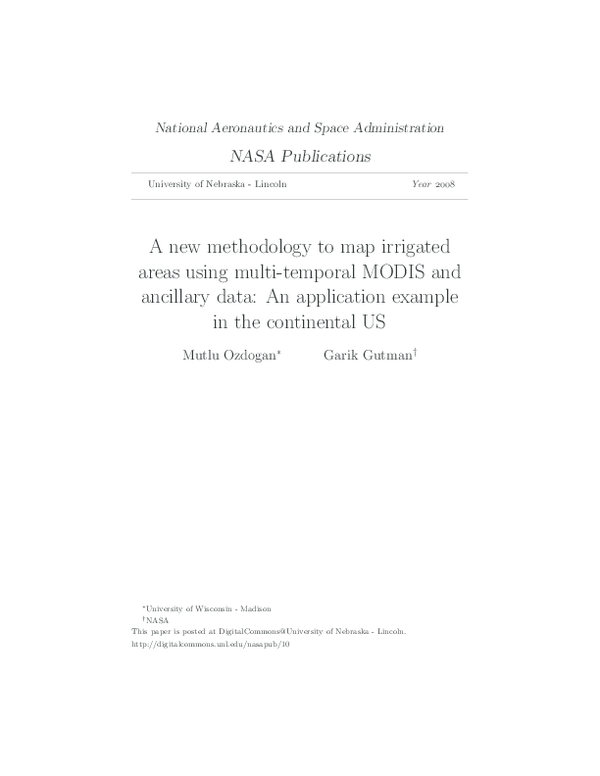 Pdf A New Methodology To Map Irrigated Areas Using Multi Temporal