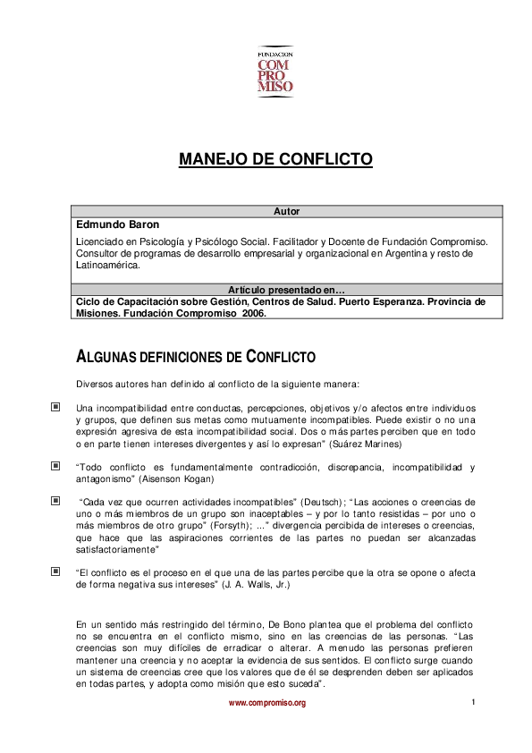 (PDF) MANEJO DE CONFLICTO