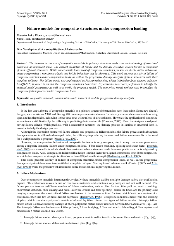 (PDF) Failure models for composite structures under compression loading