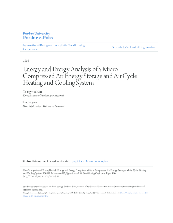 (PDF) Energy and Exergy Analysis of a Micro Compressed Air Energy ...