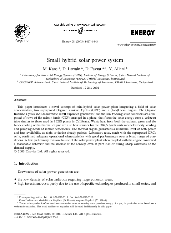(PDF) Small hybrid solar power system