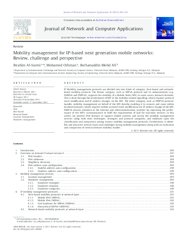 (PDF) Mobility management for IP-based next generation mobile networks: Review, challenge and ...
