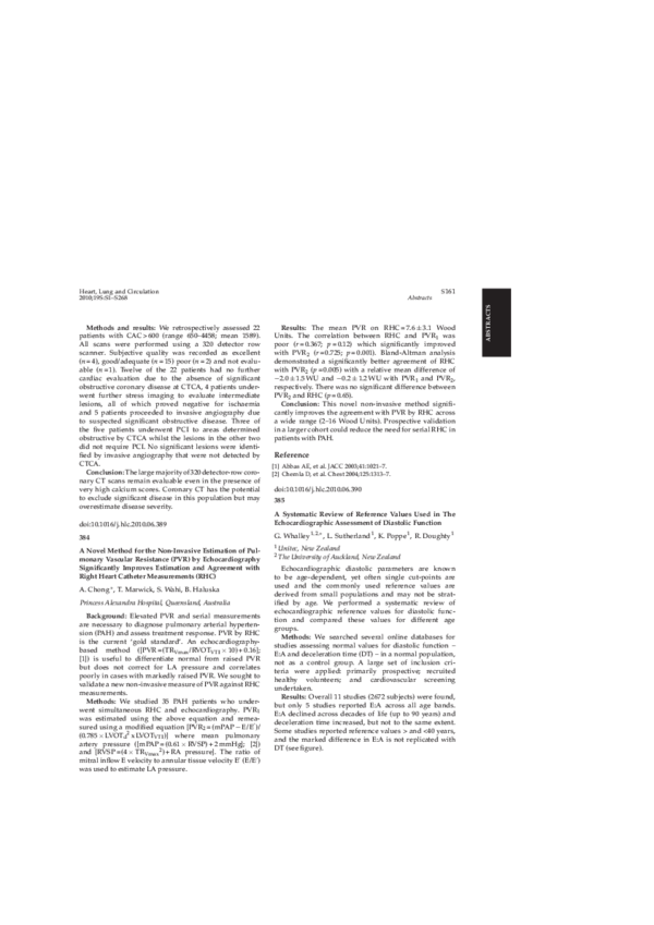 (PDF) A Novel Method for the Non-Invasive Estimation of Pulmonary ...