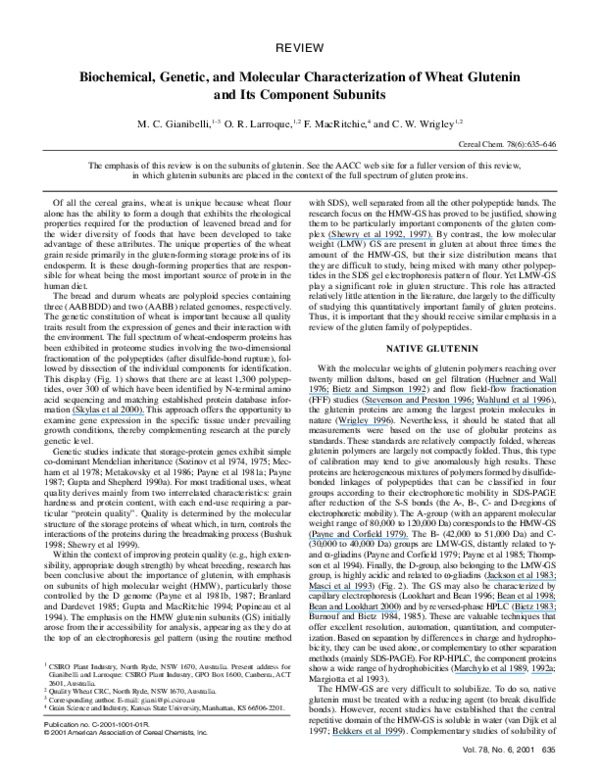 (PDF) Biochemical, Genetic, and Molecular Characterization of Wheat ...