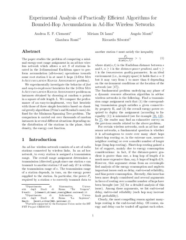 Pdf Experimental Analysis Of Practically Efficient Algorithms For Bounded Hop Accumulation In 