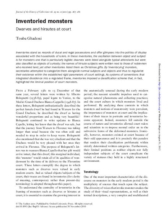 (PDF) Inventoried monsters