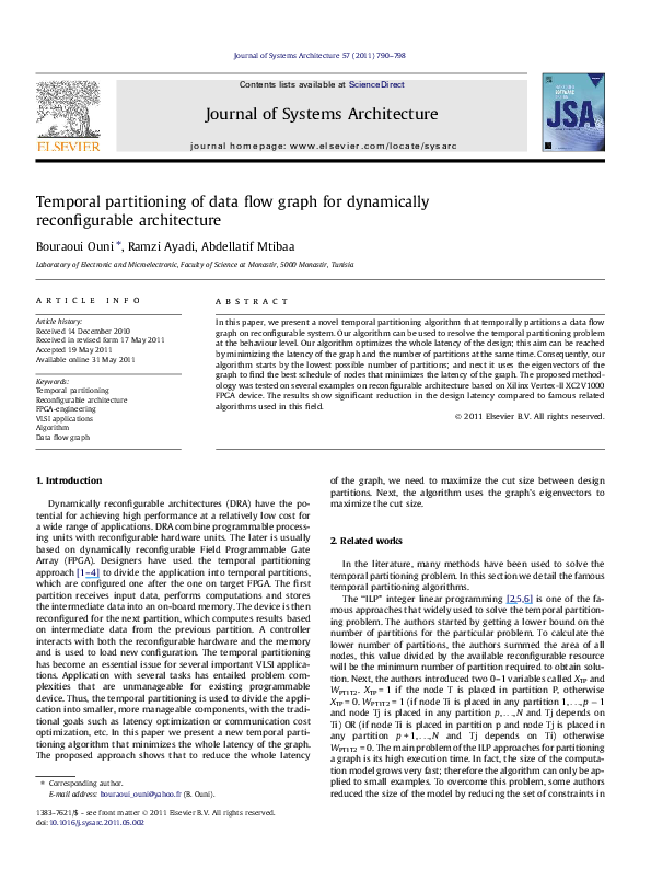 (PDF) Temporal partitioning of data flow graph for dynamically reconfigurable architecture