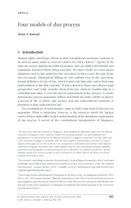 (PDF) Four models of due process