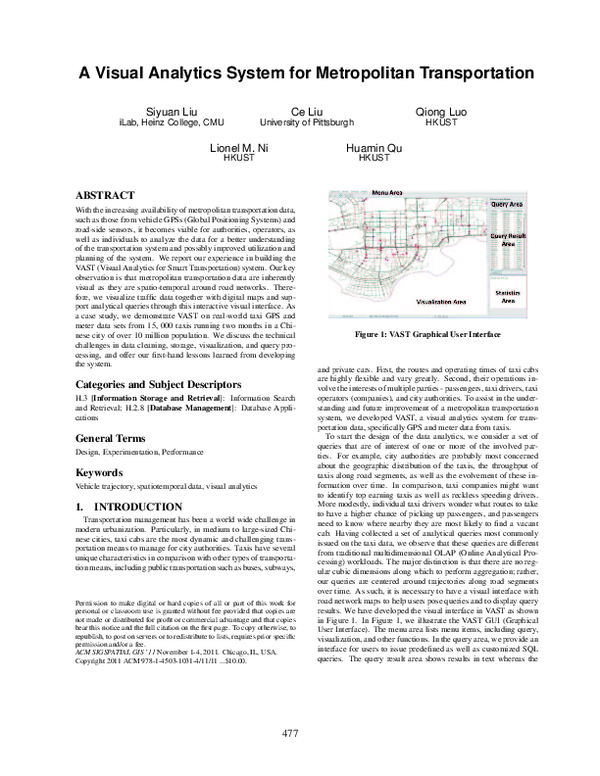(PDF) A visual analytics system for metropolitan transportation