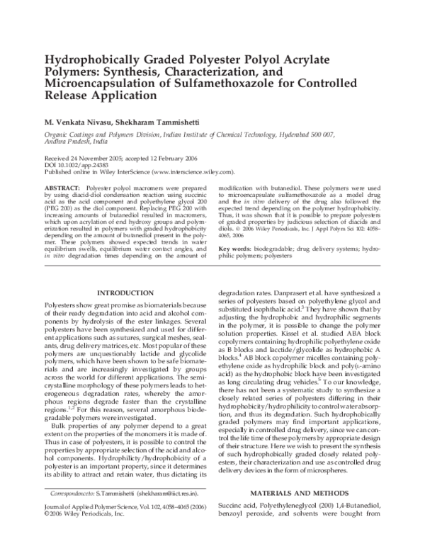 (PDF) Hydrophobically graded polyester polyol acrylate polymers ...