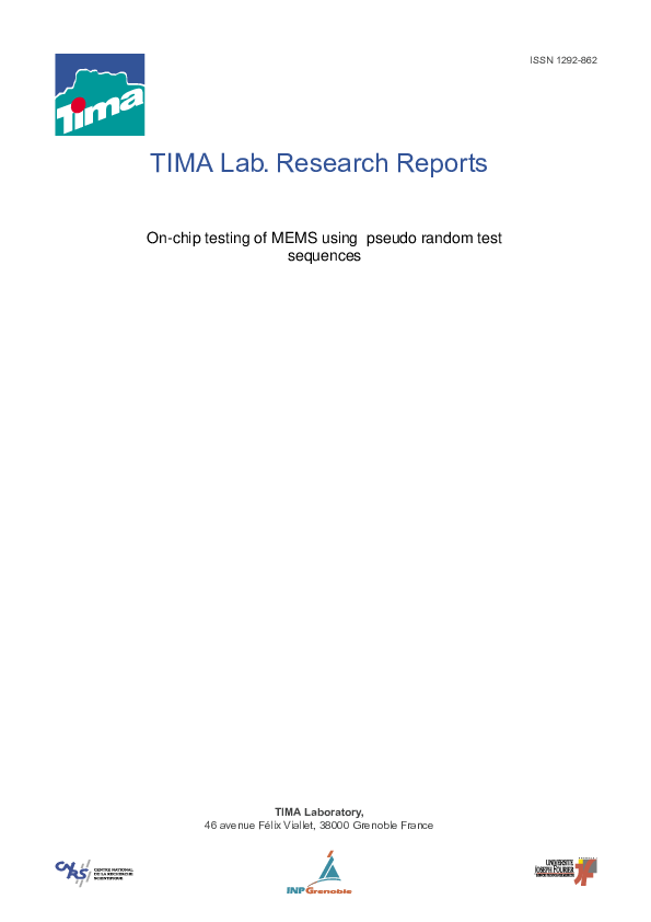 Pdf On Chip Testing Of Mems Using Pseudo Random Test Sequences