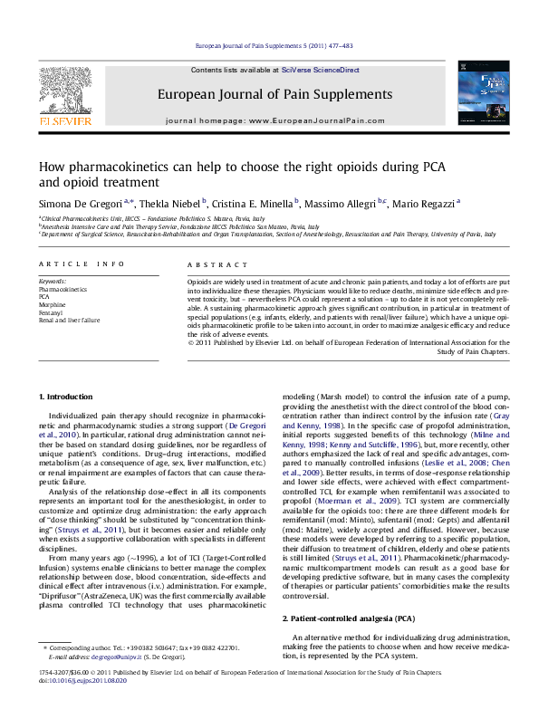 (PDF) How pharmacokinetics can help to choose the right opioids during ...