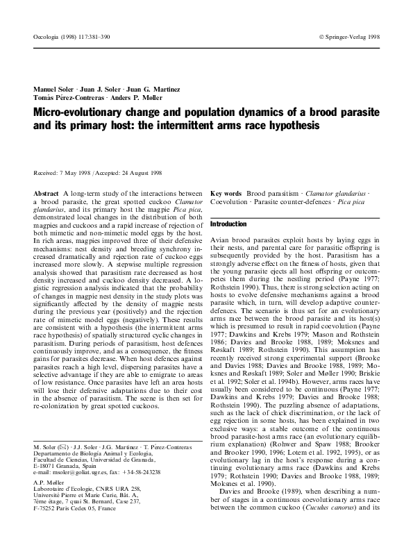 (PDF) Microevolutionary change and population dynamics of a brood ...