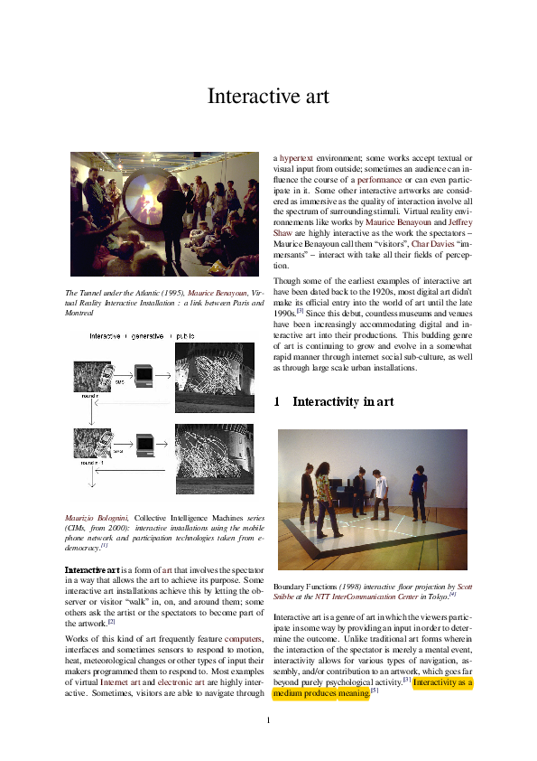 (PDF) Interactive art
