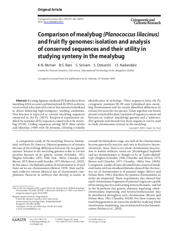 (PDF) Comparison of mealybug (Planococcus lilacinus) and fruit fly ...