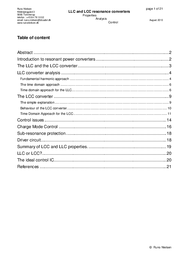 (PDF) LLC and LCC resonance converters