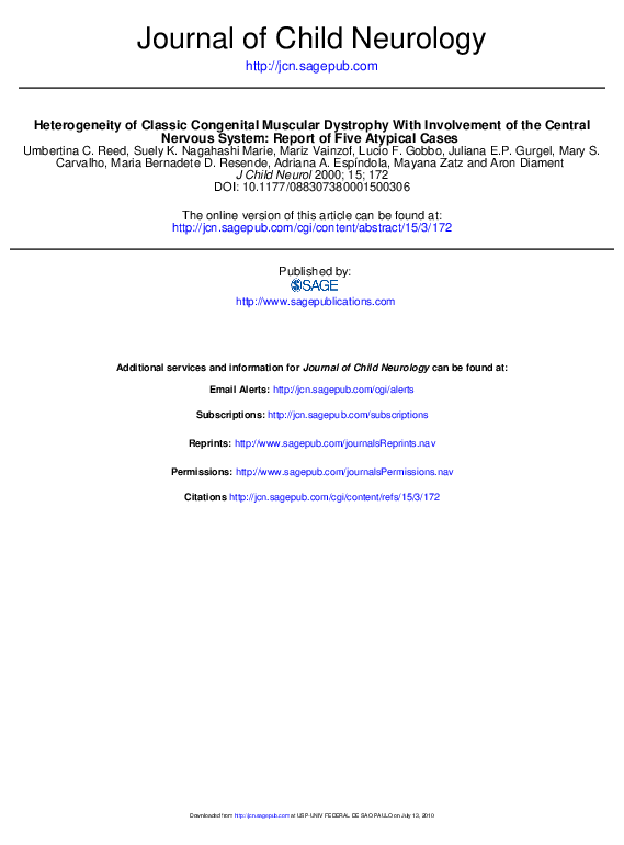 (PDF) Heterogeneity of Classic Congenital Muscular Dystrophy With ...