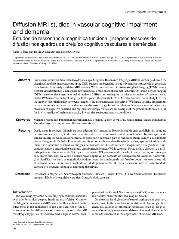 (PDF) High b value q-space-analyzed diffusion MRI in vascular dementia: A preliminary study ...