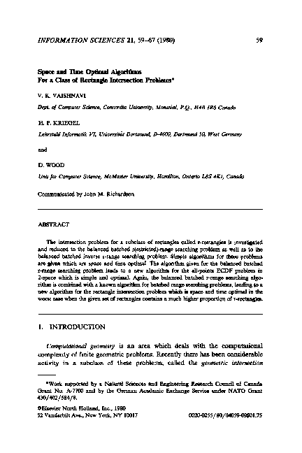 (PDF) Space and time optimal algorithms for a class of rectangle ...