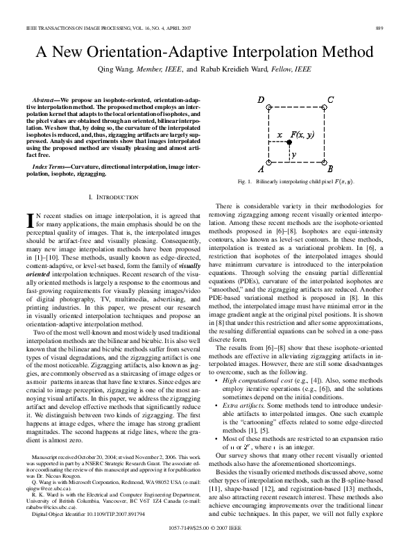(PDF) A New Orientation-Adaptive Interpolation Method