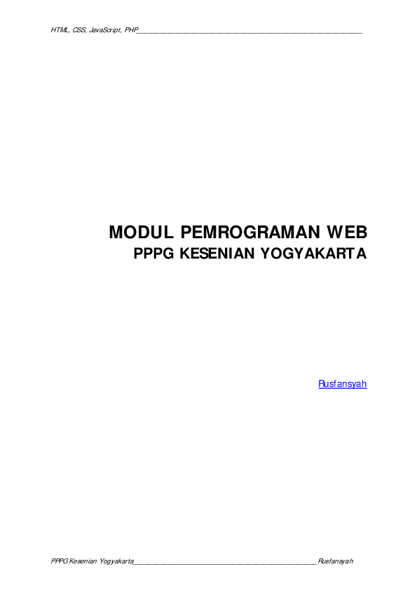 (PDF) MODUL PEMROGRAMAN WEB | Raa'inaa Nadilla - Academia.edu