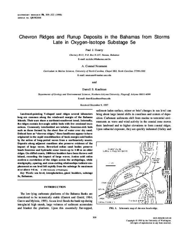 (PDF) Chevron Ridges and Runup Deposits in the Bahamas from Storms Late ...