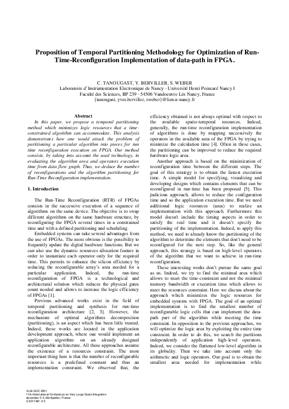 (PDF) Proposition of Temporal Partitioning Methodology for Optimization of Run- Time ...