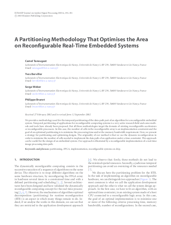 Pdf Optimizing Area In Real Time Embedded Systems