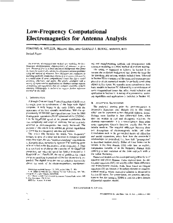 (PDF) Low-frequency computational electromagnetics for antenna analysis