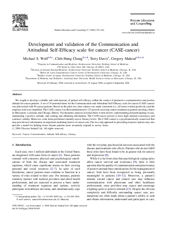 (PDF) Development and validation of the Communication and Attitudinal ...