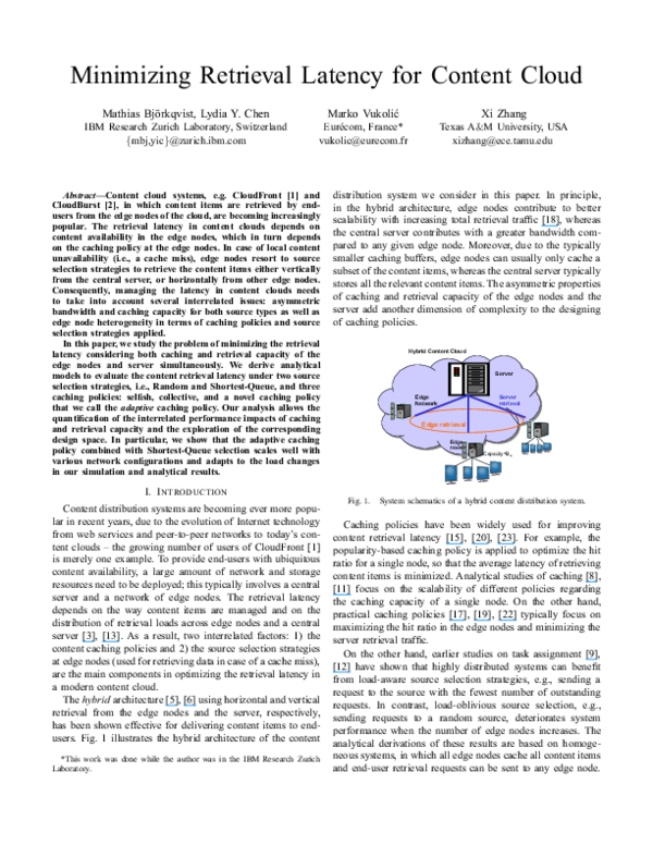 (PDF) Reducing Latency in Content Cloud Retrieval (PDF) Reducing Latency in Content Cloud Retrieval