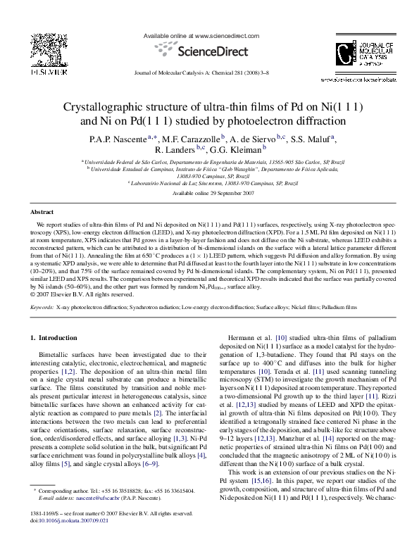 (PDF) X-ray photoelectron diffraction from the CdTe(111)A polar surface ...