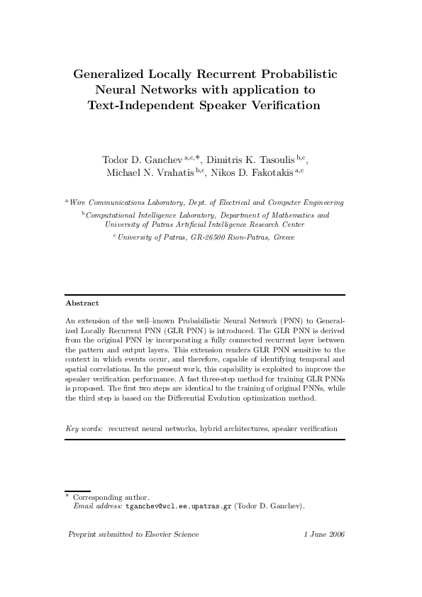 (PDF) Generalized locally recurrent probabilistic neural networks with application to text ...