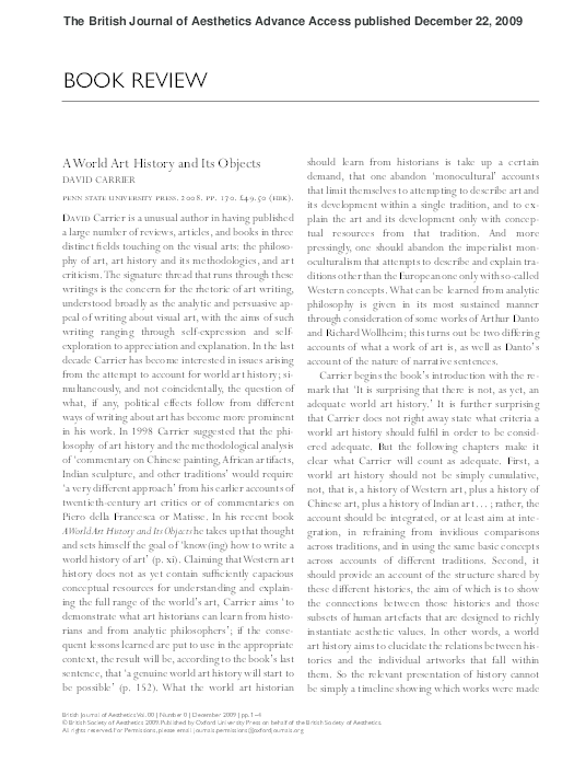 (PDF) A World Art History and Its Objects
