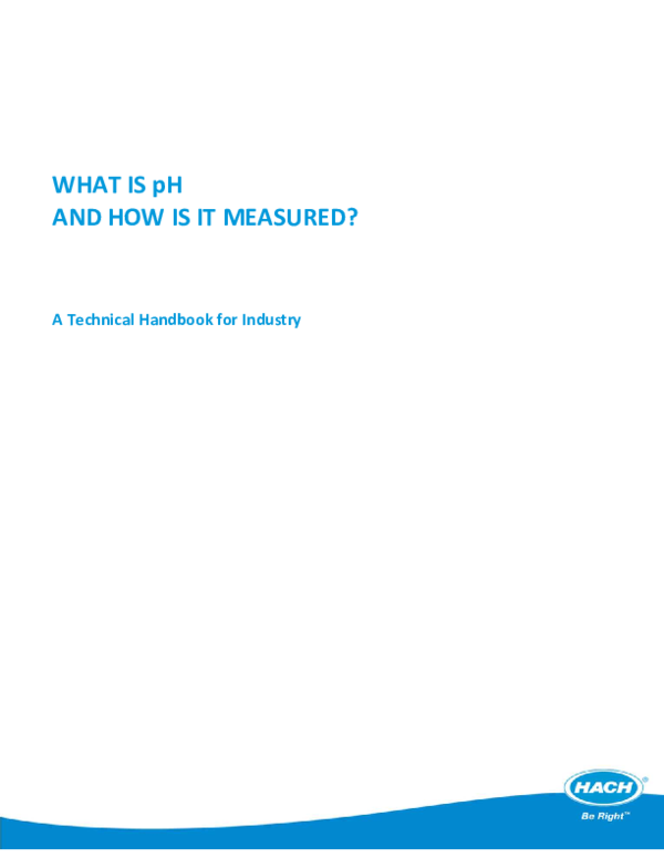 (PDF) WHAT IS pH AND HOW IS IT MEASURED? A Technical Handbook for Industry