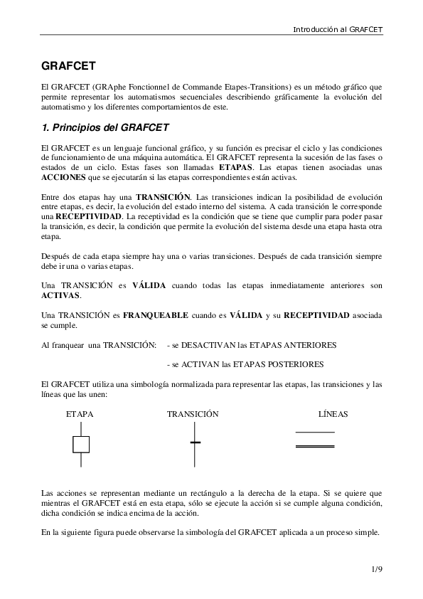 (PDF) Introducción al GRAFCET
