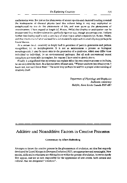 (PDF) Additive and Non-Additive Factors in Creative Processes-Harvard ...