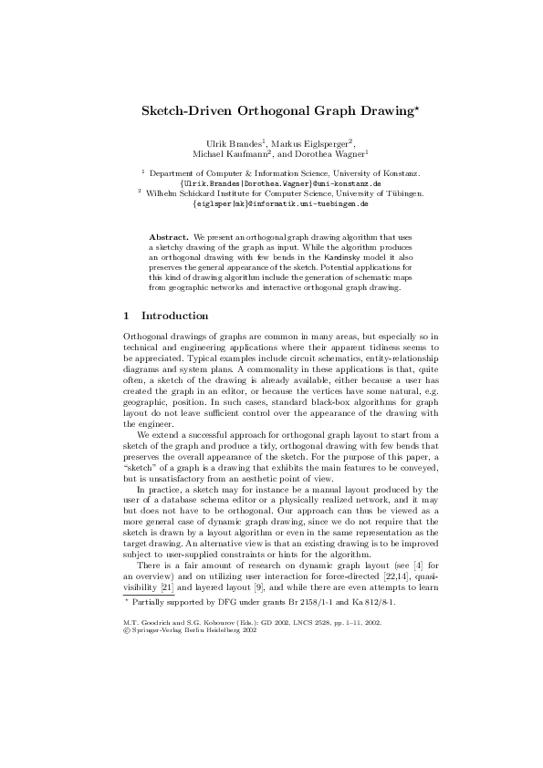 (PDF) Sketch-Driven Orthogonal Graph Drawing | Michael Kaufmann ...