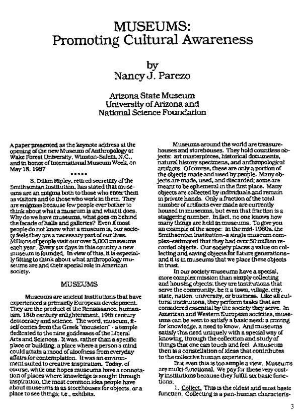 (PDF) Museums: Promoting Cultural Awareness