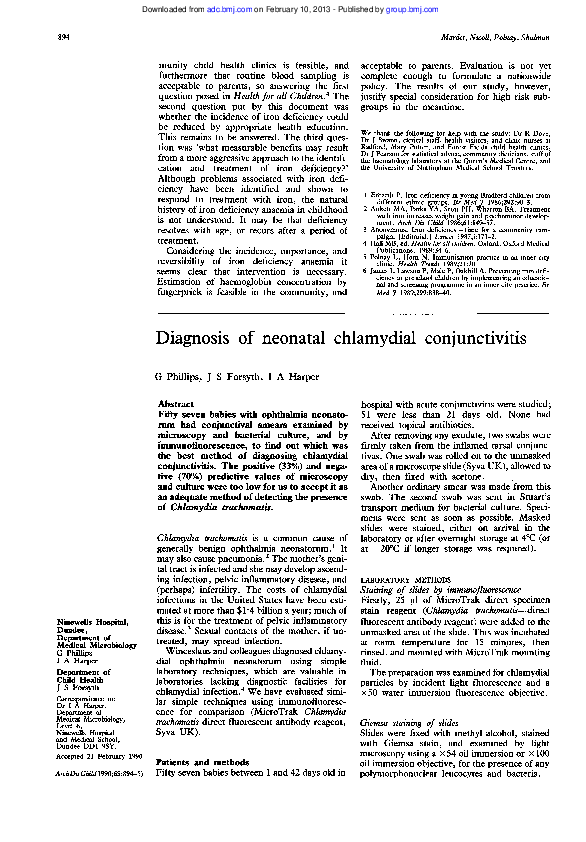 (PDF) Office Diagnosis of Neonatal Chlamydial Conjunctivitis