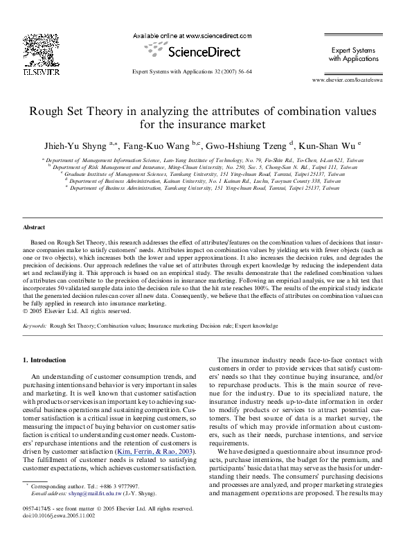 Pdf Rough Set Theory In Analyzing The Attributes Of Combination