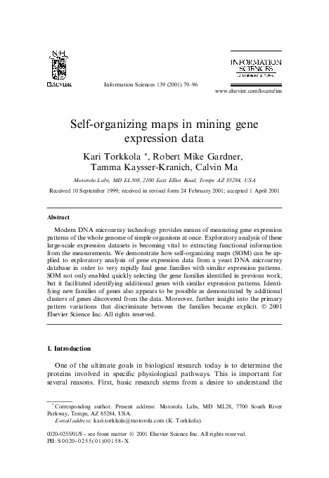 (PDF) Self-organizing maps in mining gene expression data