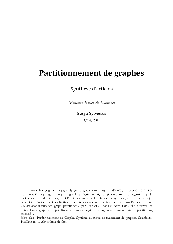 (PDF) Partitionnement de graphes