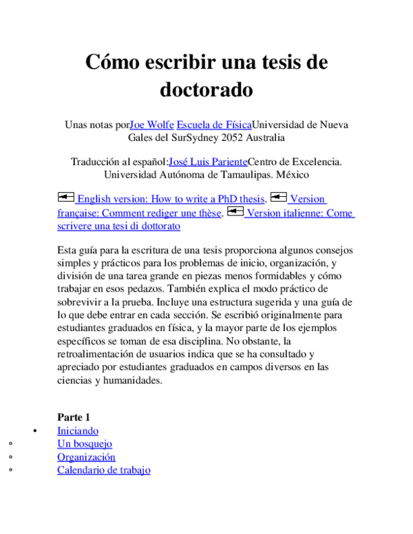 (DOC) Cómo escribir una tesis de doctorado