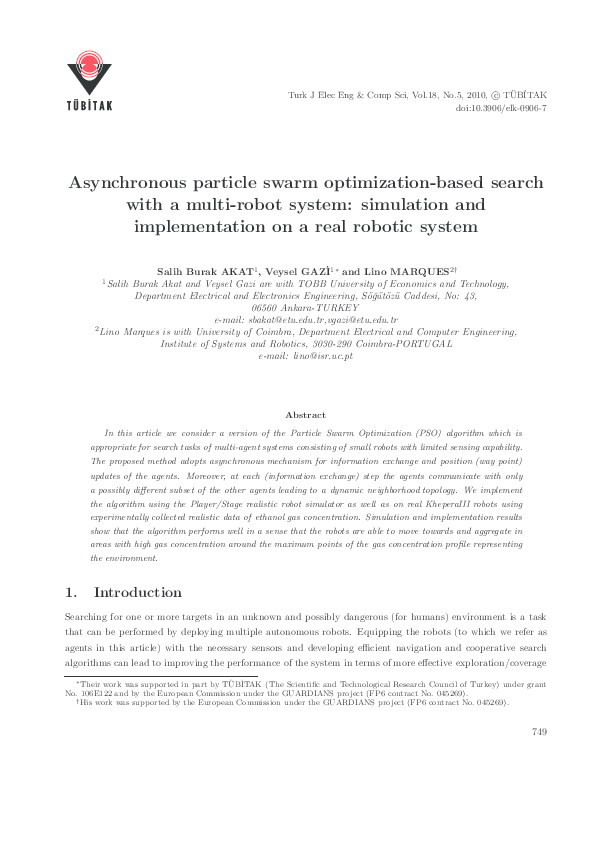 (PDF) Asynchronous Particle Swarm Optimization Based Search with a Multi-Robot System ...