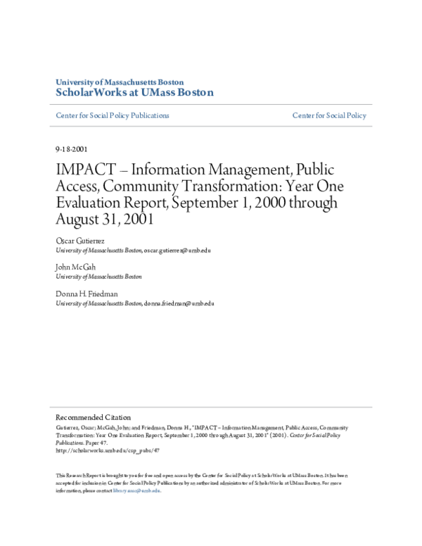 (PDF) IMPACT – Information Management, Public Access, Community ...