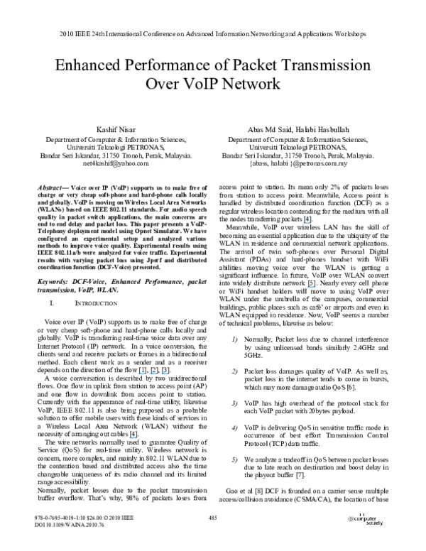 Pdf Enhanced Performance Of Ipv6 Packet Transmission Over Voip Network