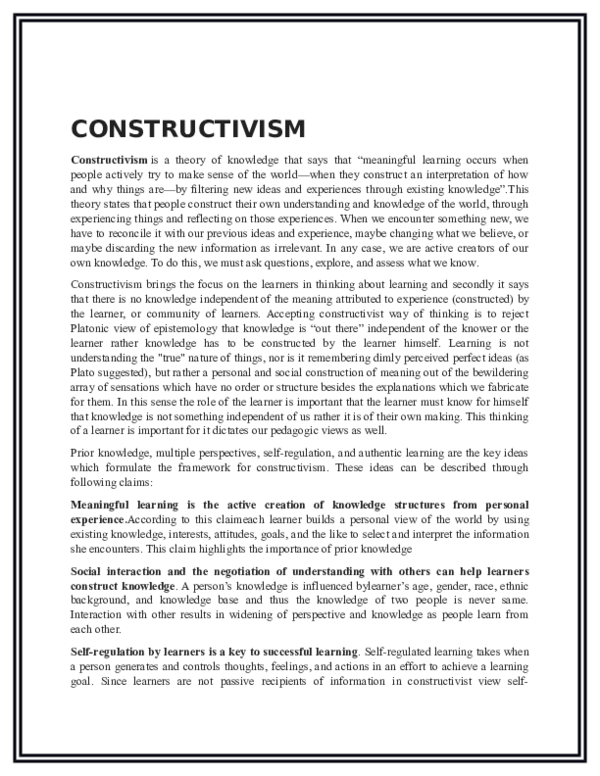 (DOC) CONSTRUCTIVISM