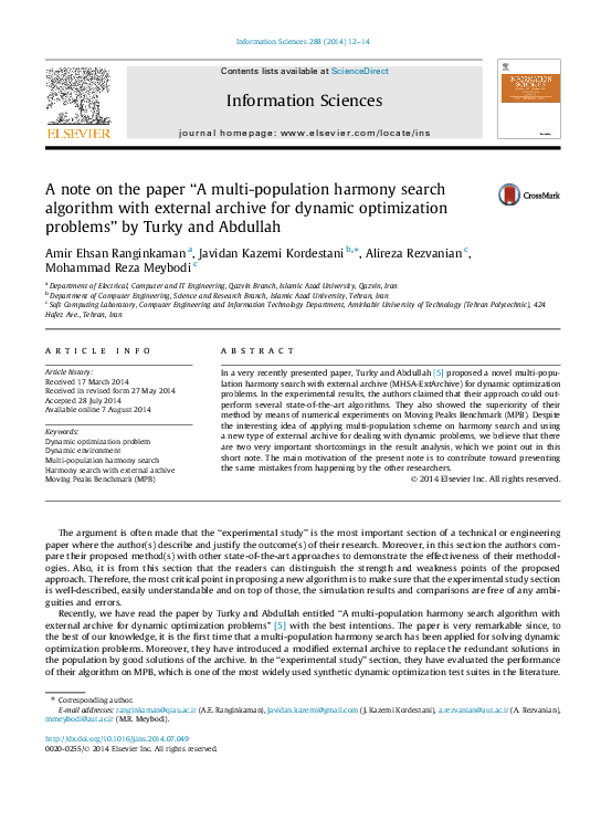 (PDF) A note on the paper “A multi-population harmony search algorithm with external archive for ...