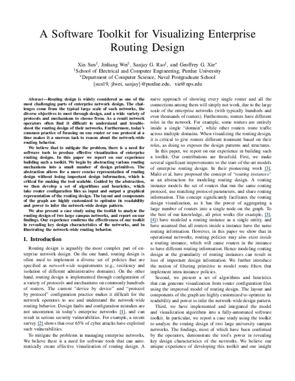 (PDF) A software toolkit for visualizing enterprise routing design
